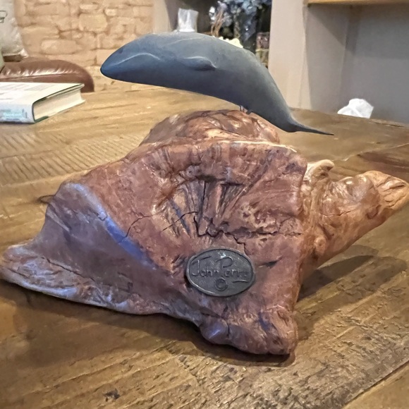 John Perry | Art | Vintage Wooden John Perry Whale Sculpture | Poshmark
